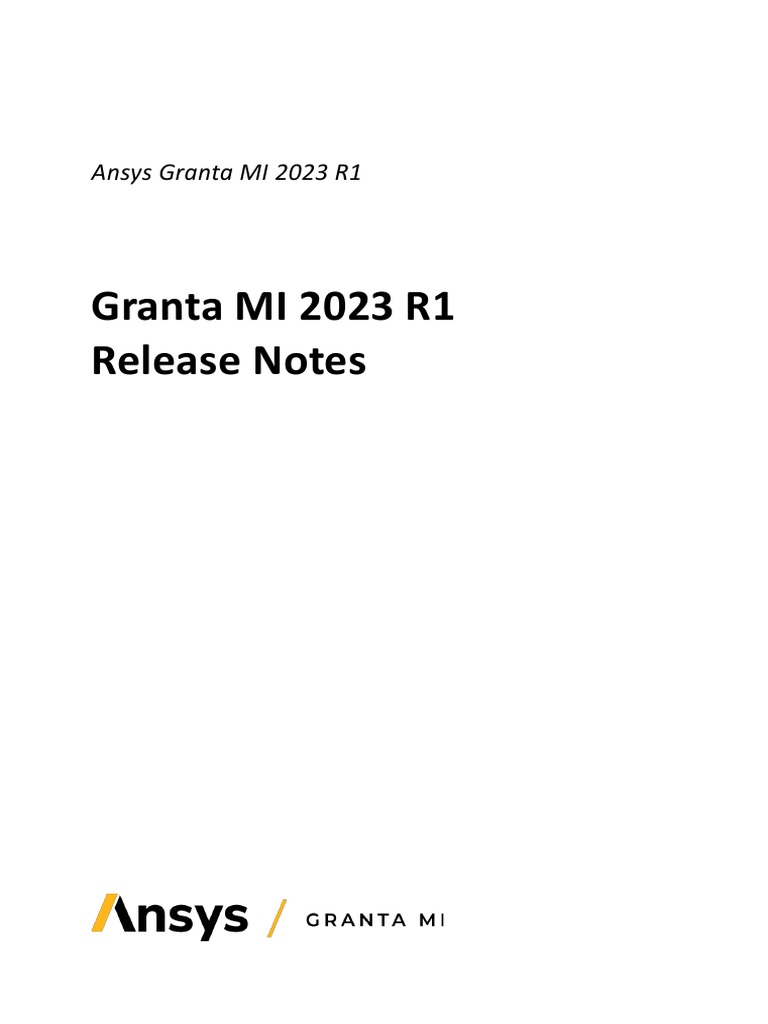 Granta MI 2023 R1 Release Notes | PDF | Databases | Product Lifecycle