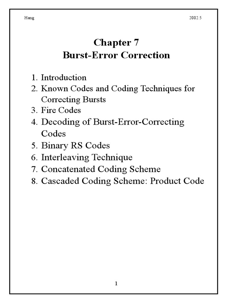Burst-Error Correction | PDF | Code | Discrete Mathematics