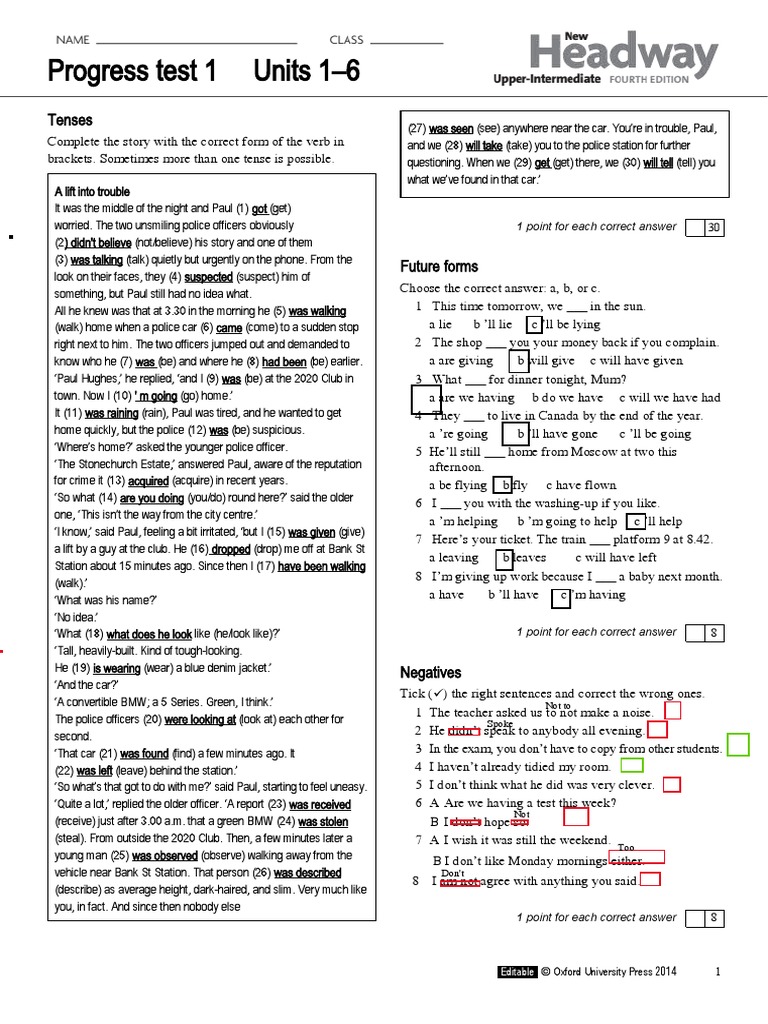 Progress Test 1 | PDF | Linguistics