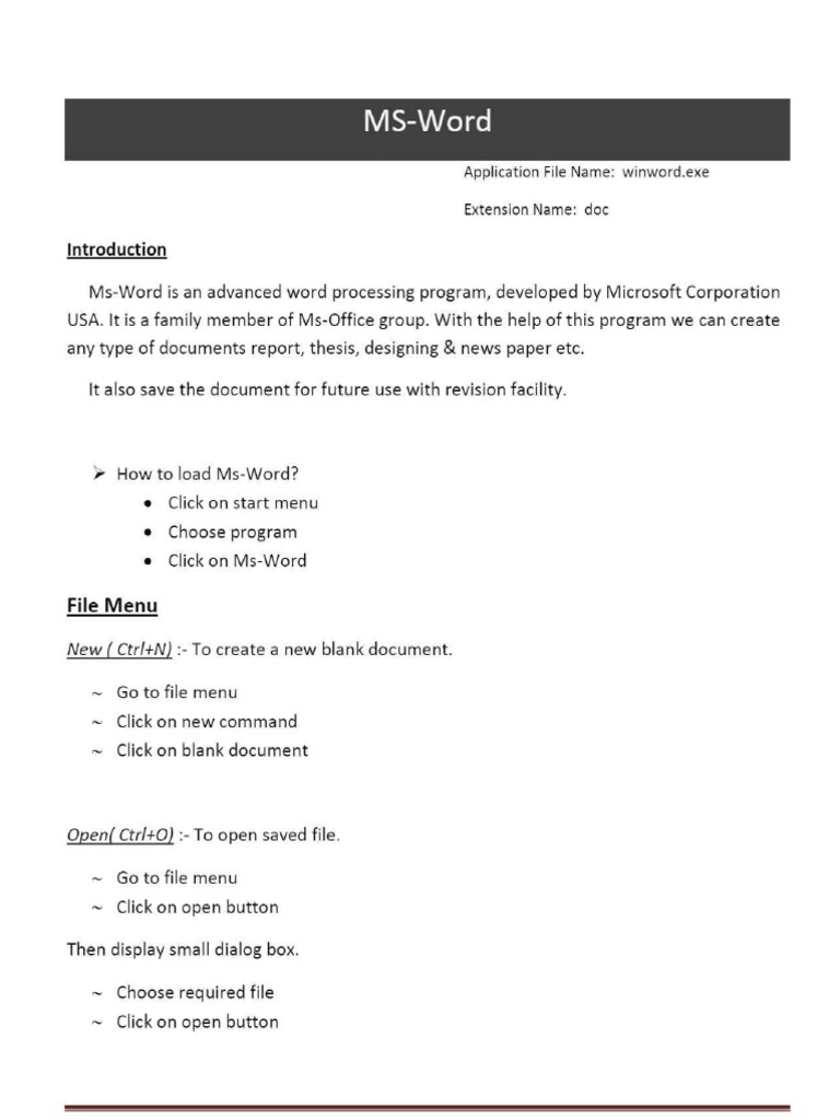 MS Word | PDF