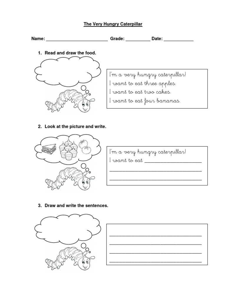 Worksheet - The Very Hungry Caterpillar | PDF