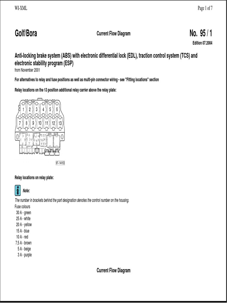 Golf 4 ESP Sensor Wiring Diagram | PDF