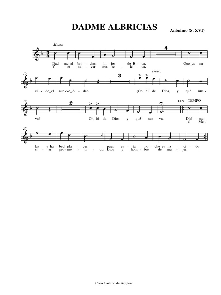 Dadme Albricias Soprano | PDF