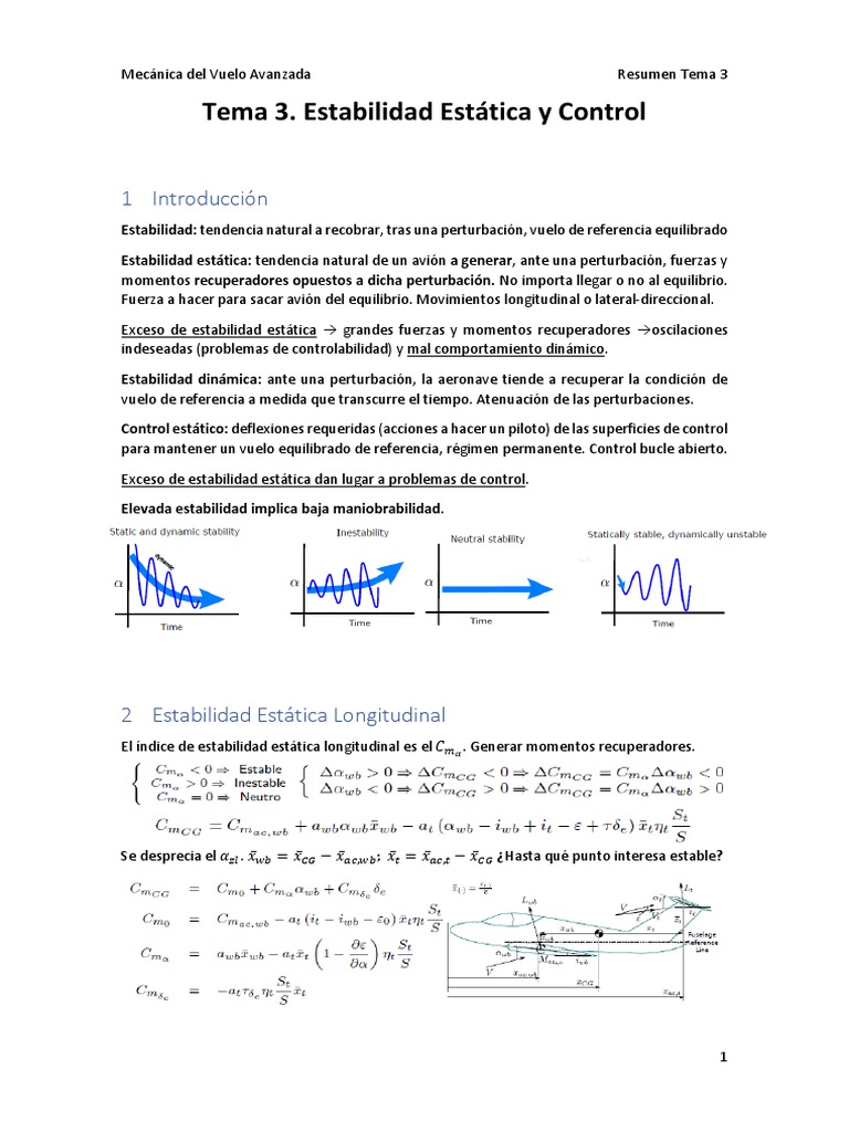 Resumen Tema 3 Estabilidad Estática y Control MVA | PDF