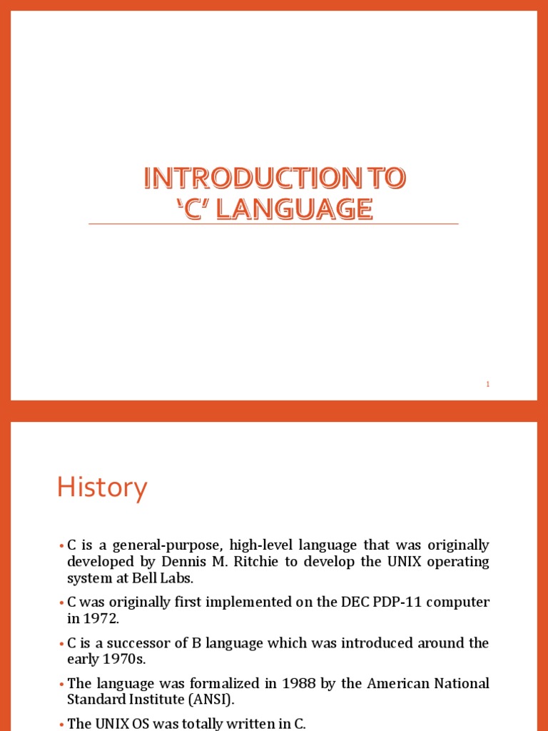 Introduction To C Language Pdf Data Type Integer Computer Science