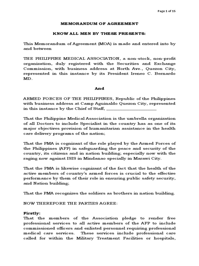 Moa Pma Afp 1 | PDF | Hospital | Physician