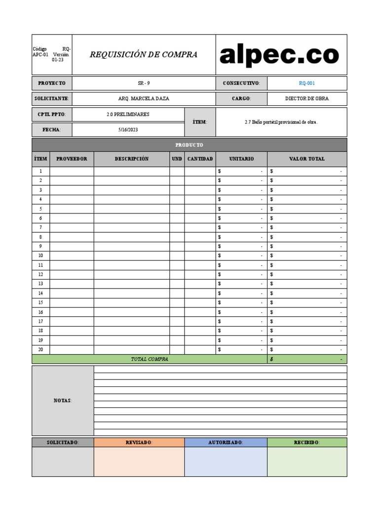 Requisición de Compra | PDF