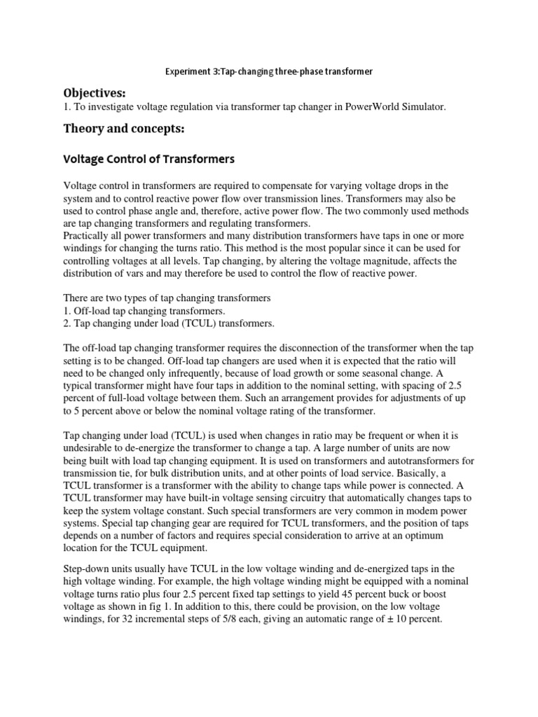Experiment 3 Theory and Concept | PDF | Transformer | Electrical Engineering