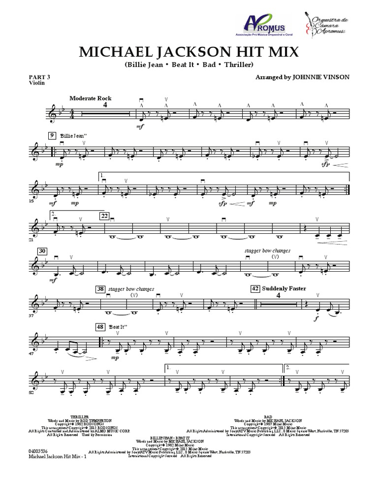 Michael-Jackson-Hit-Mix-Violino Parte-3 | PDF
