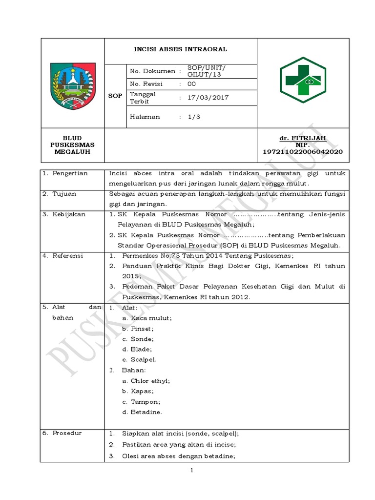 Prosedur Incisi Abses Intraoral | PDF