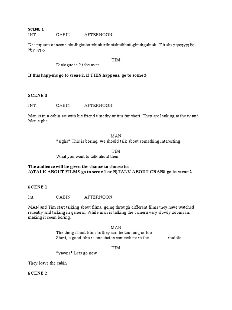 Script in Progress | PDF