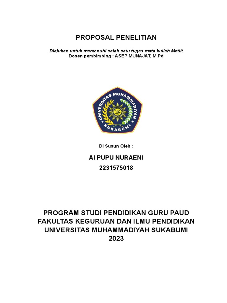 Proposal Penelitian Bu AI Pupu N | PDF