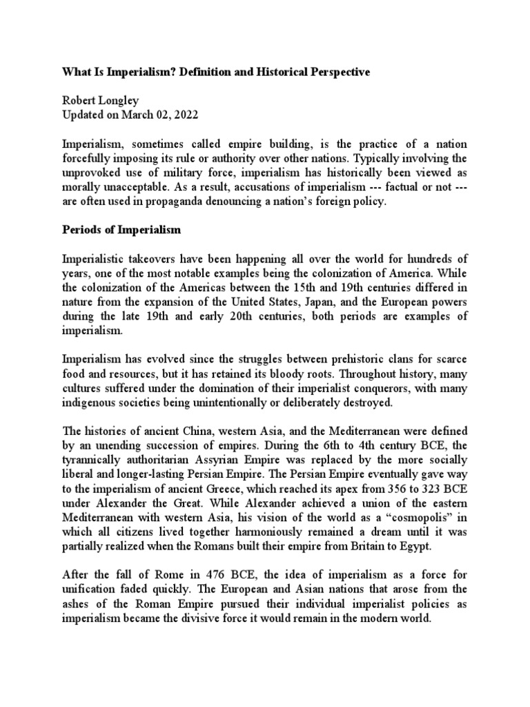 What Is Imperialism | PDF | Imperialism | Colonialism