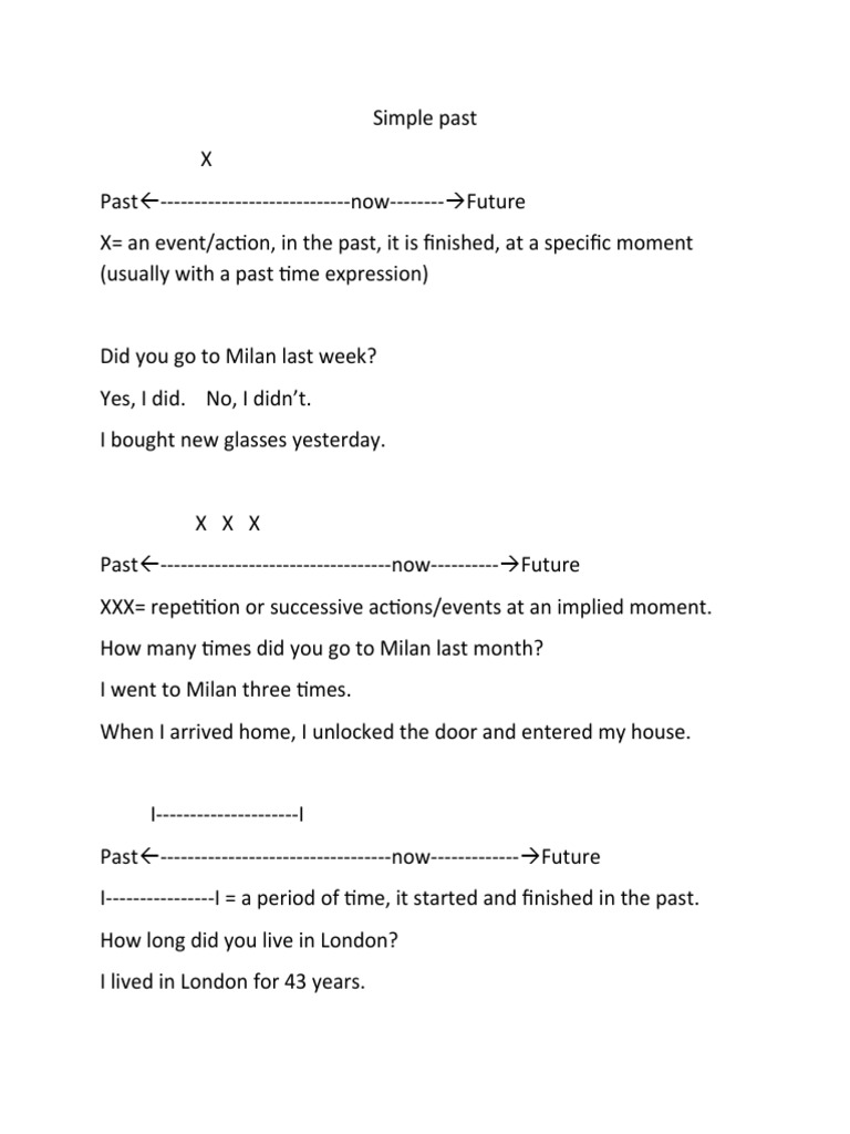 Timeline Simple Past | PDF