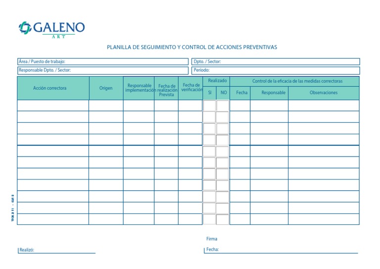 Planilla de Seguimiento y Control de Acciones Correctivas | PDF Planilla de Seguimiento y Control de Acciones Correctivas | PDF