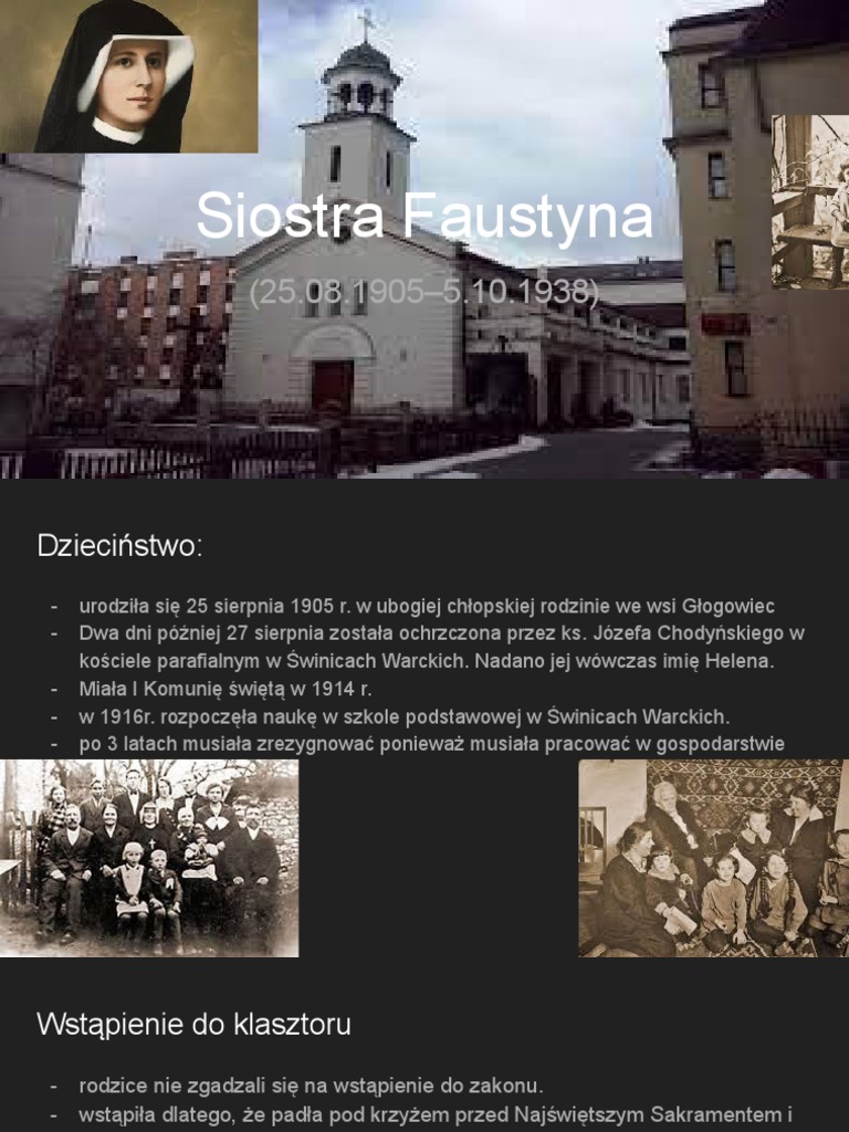Siostra Faustyna Prezentacja | PDF