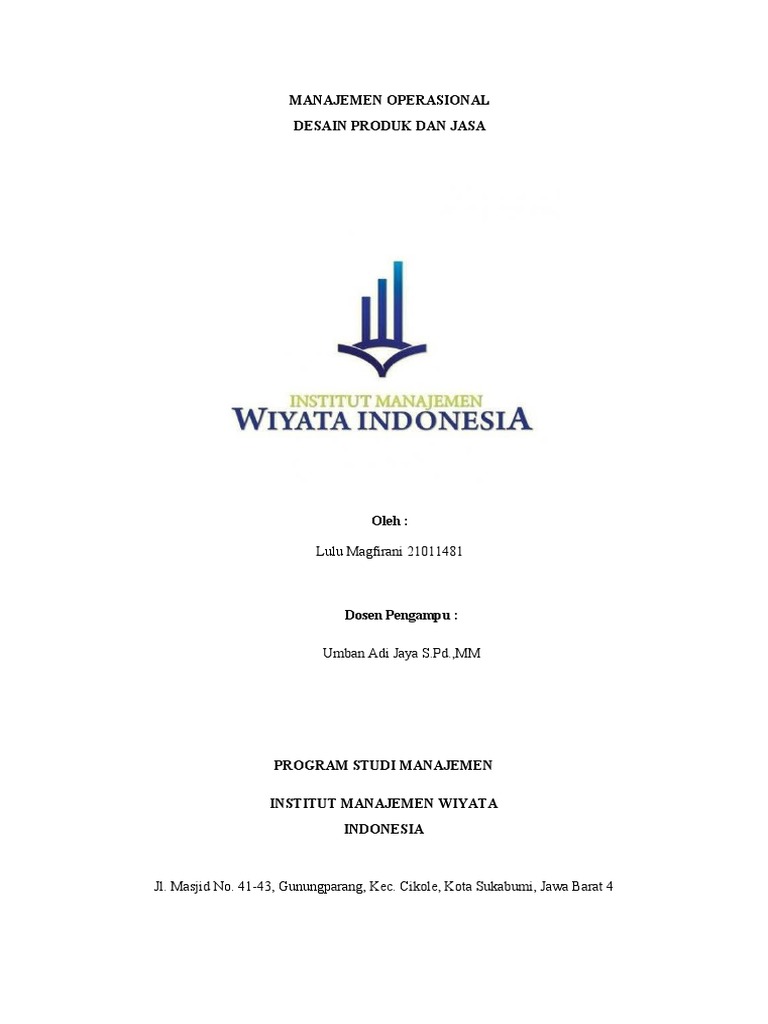 Uts Manajemen Operasional | PDF