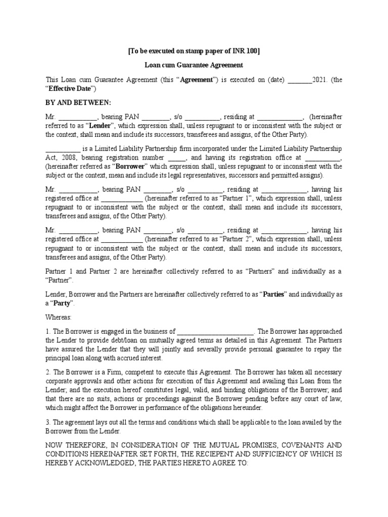 LLP Loan Agreement | PDF