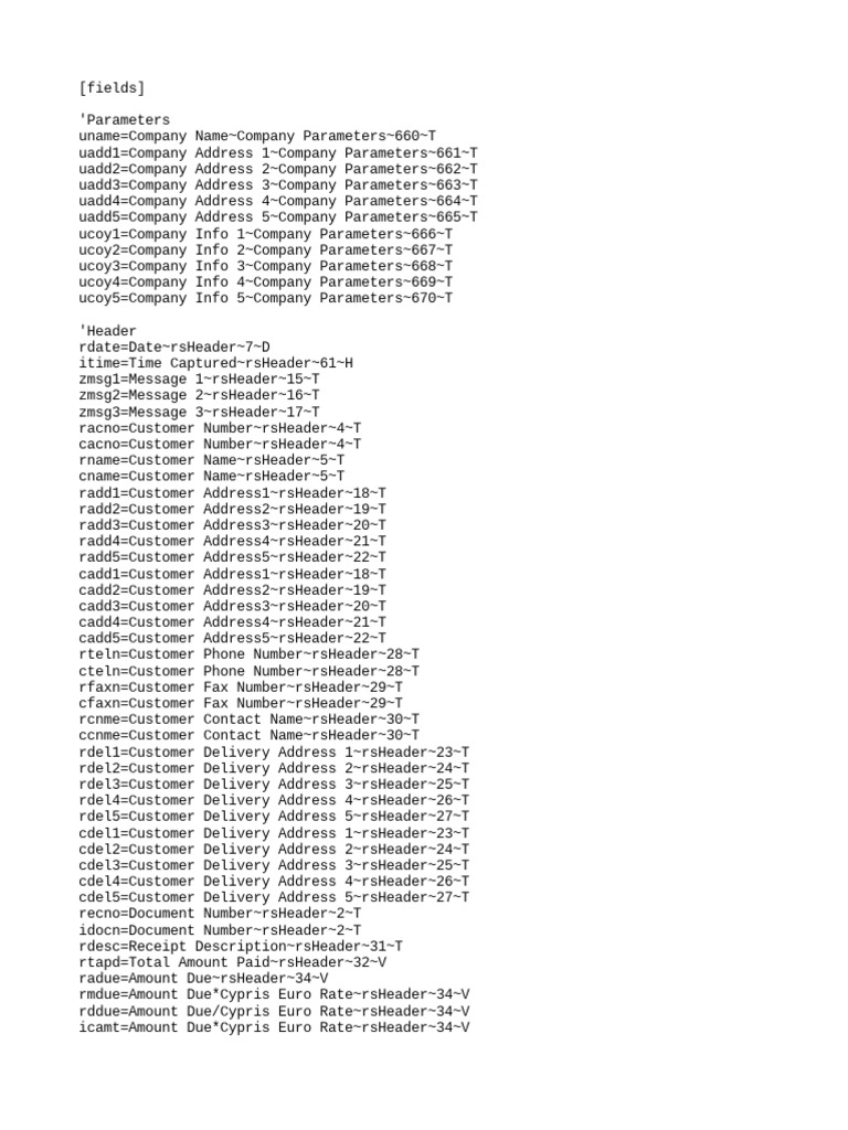 Receipt Print Fields | PDF | Computing Receipt Print Fields | PDF | Computing
