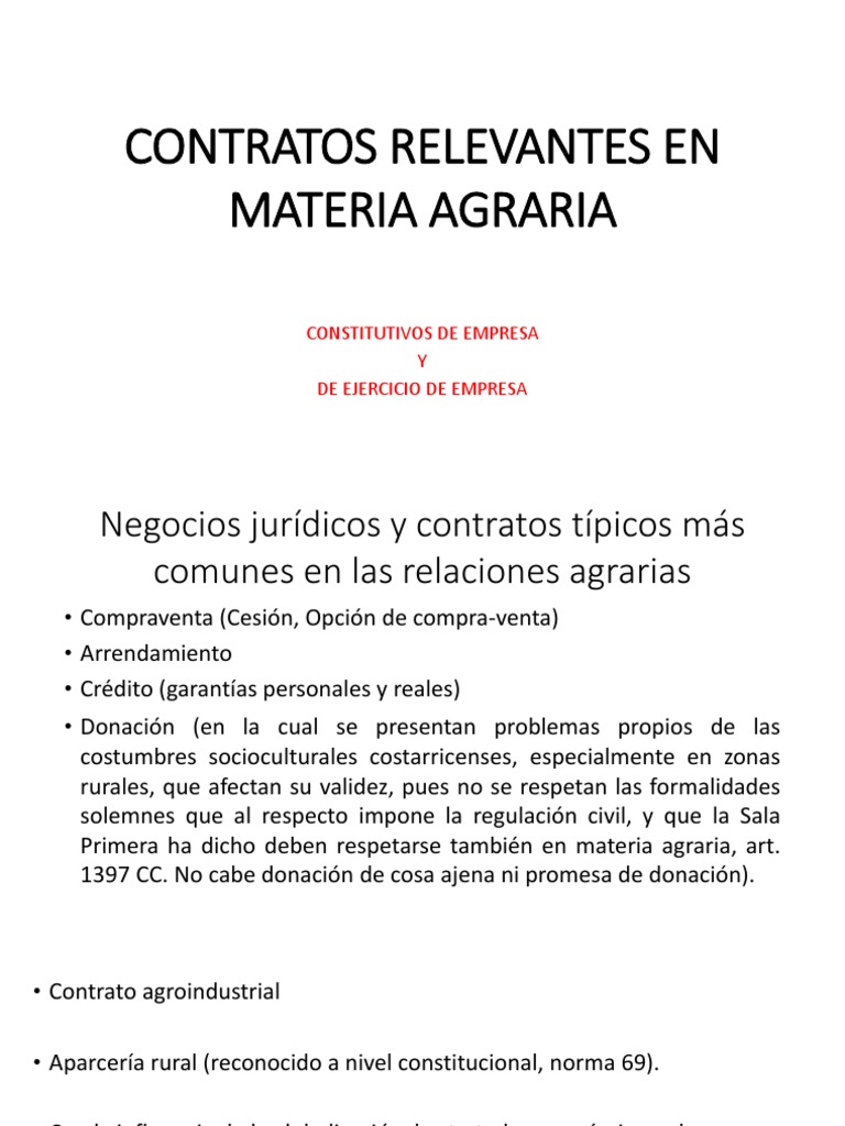 Presentación 4 Contratos Agrarios | PDF