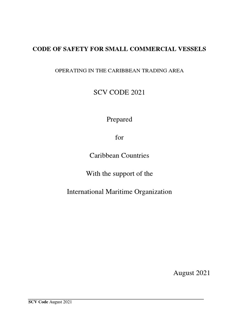 SCV Code August 2021 | PDF | Ships | Marine Propulsion