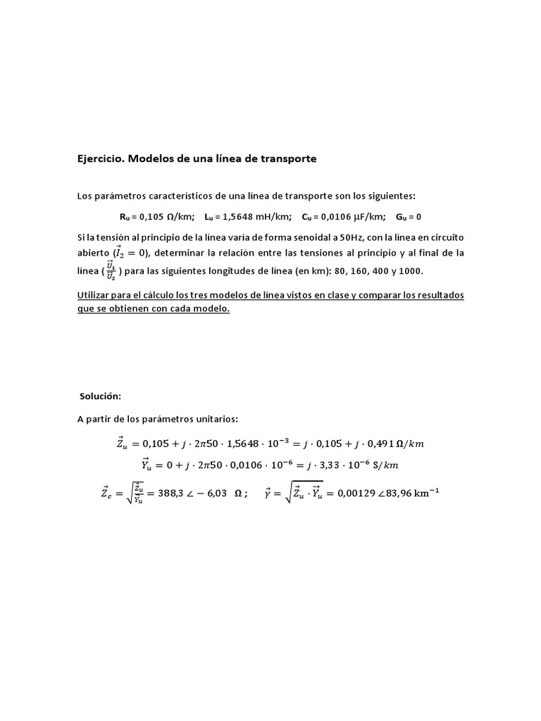 Ejercicio Modelos de Linea | PDF
