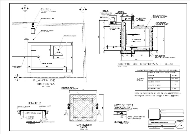 Tanque Cisterna y Detalles | PDF