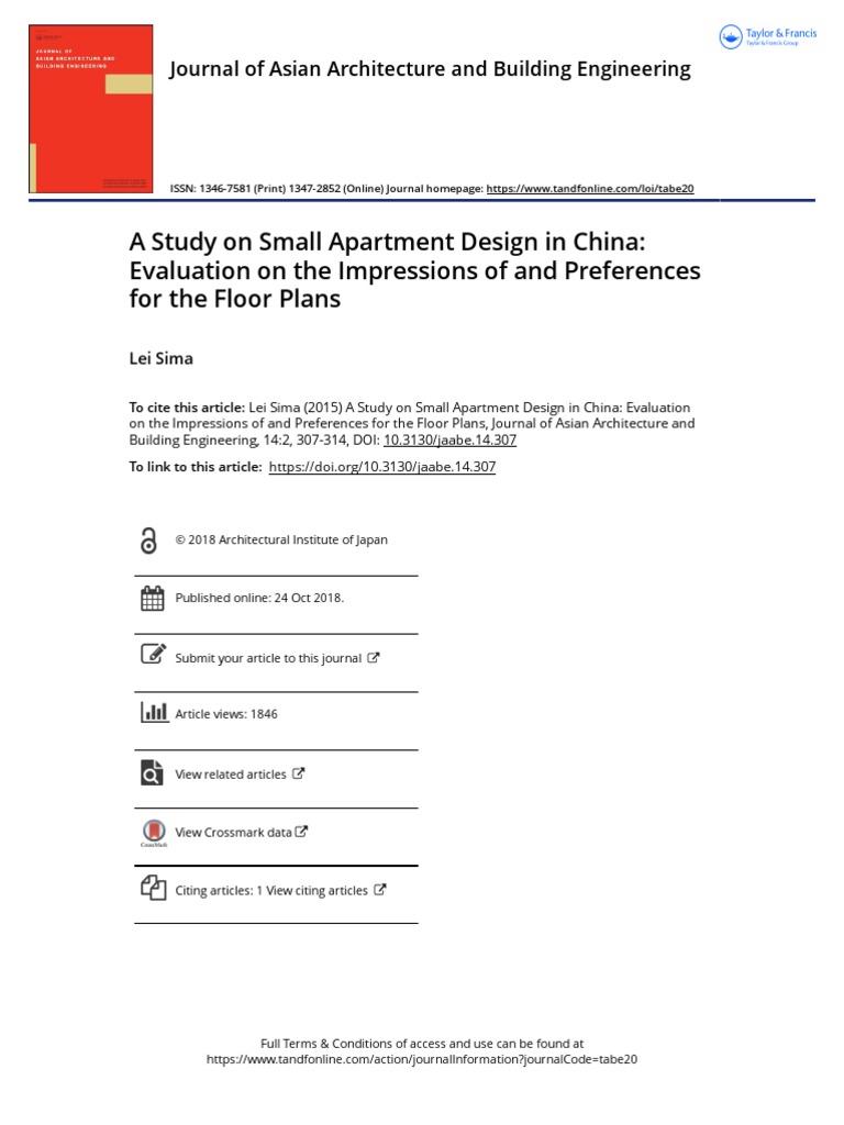 A Study On Small Apartment Design in China Evaluation On The Impressions of and Preferences For ...