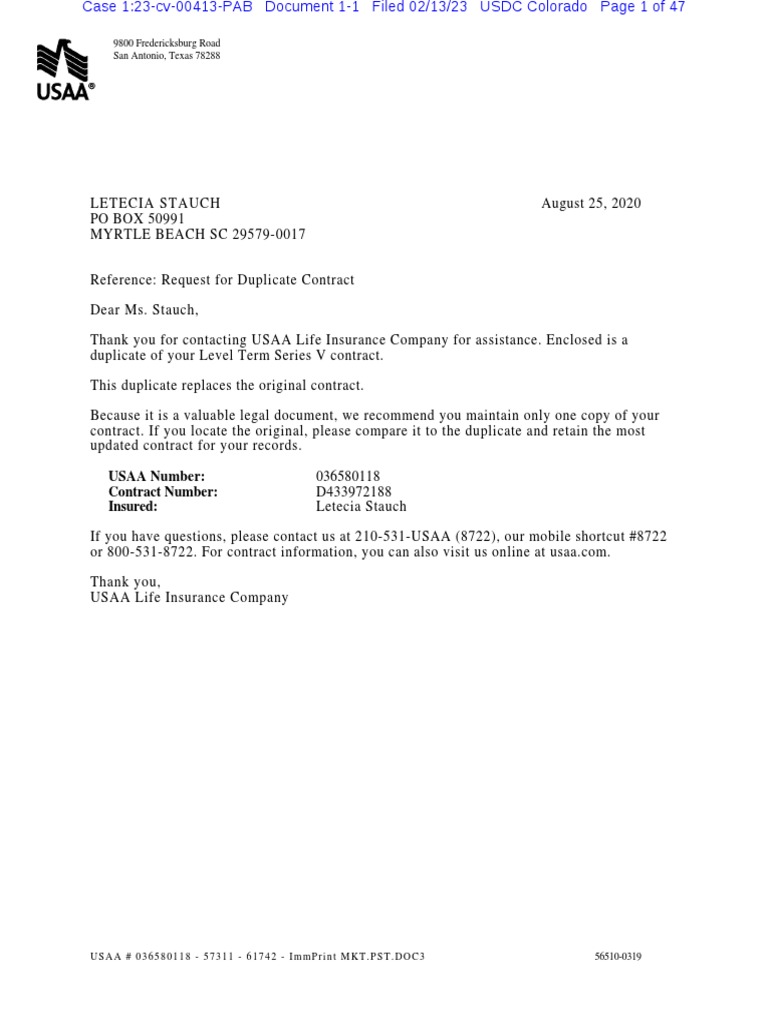 USAA Level Term Life Insurance Duplicate | PDF | Insurance | Life Insurance