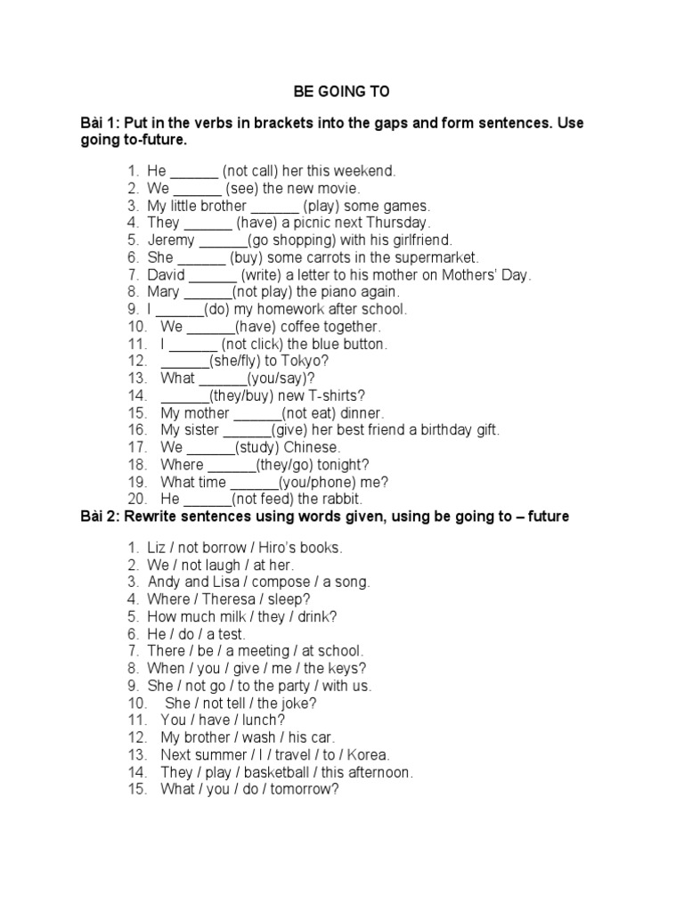 Be Going To | PDF