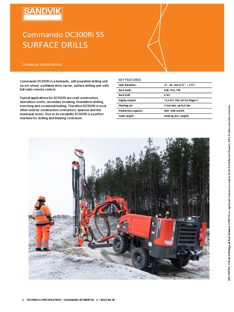 Dc300ri Specification Sheet English | PDF | Drilling | Drill
