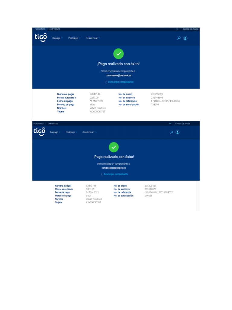 Pago Tigo Marzo 2023 | PDF