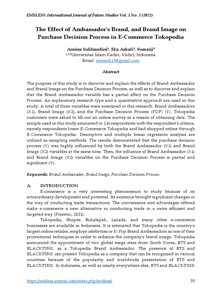 The Effect of Ambassador's Brand, and Brand Image On Purchase Decision ...