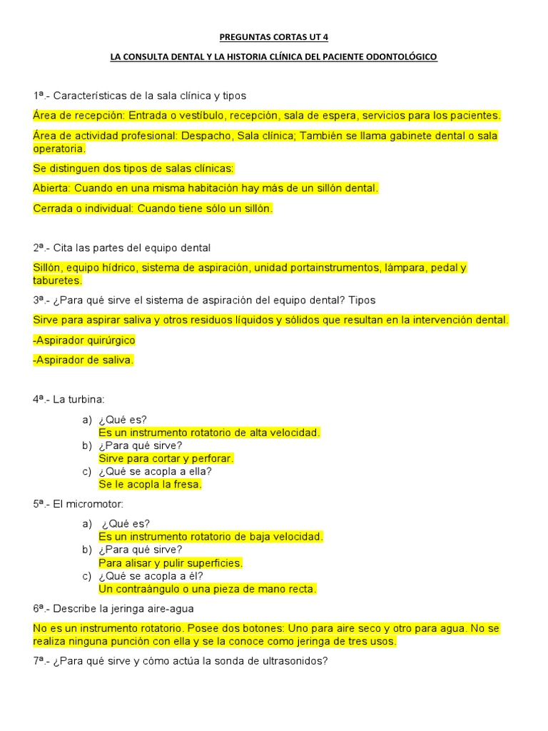 Preguntas Cortas | PDF | Odontología | Medicina