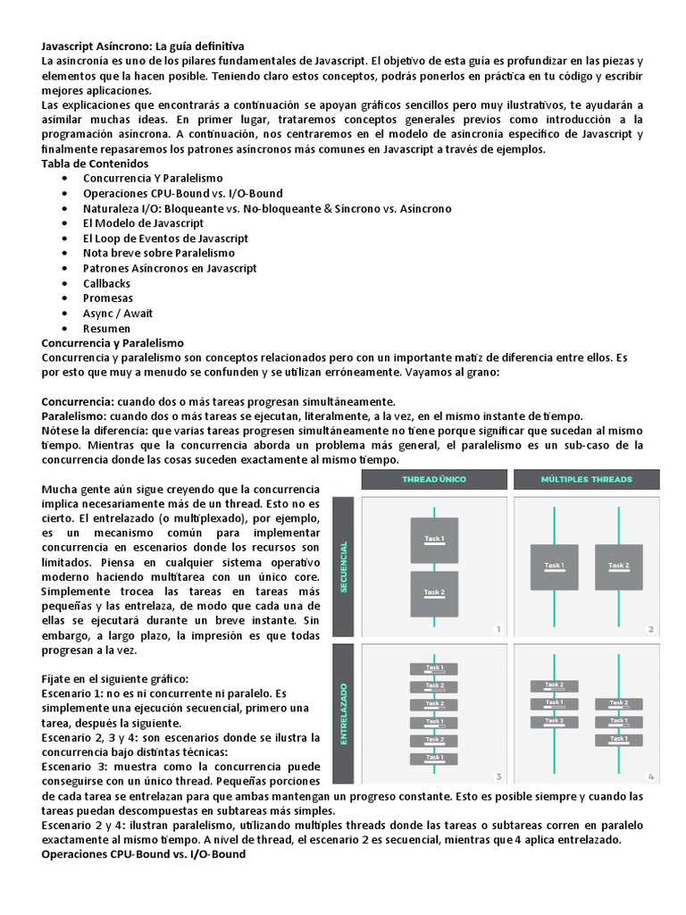 Javascript Asíncrono | PDF | Script Java | De entrada y salida