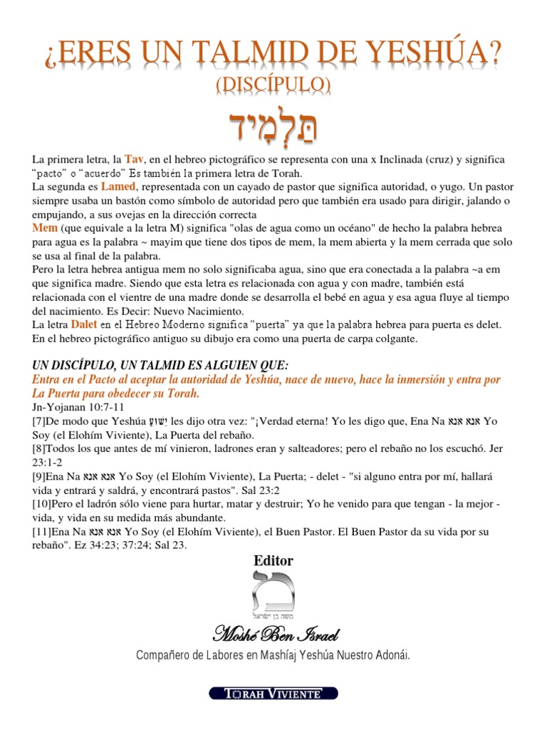 Eres Un Talmid (Discípulo) de Yeshúa | PDF