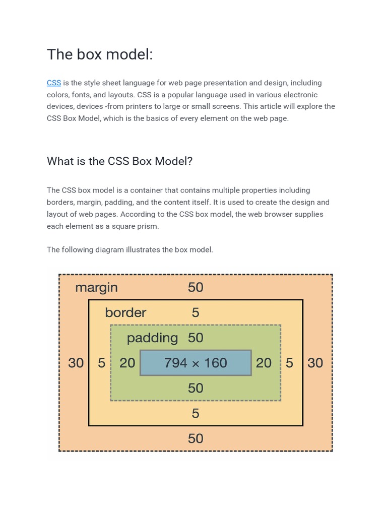 The Box Model | PDF | Document Object Model | Html