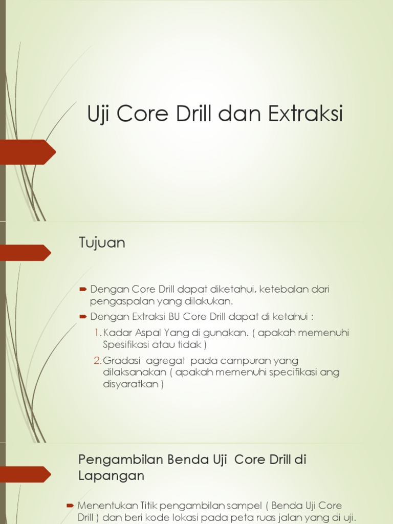 Uji Core Drill Dan Extraksi | PDF