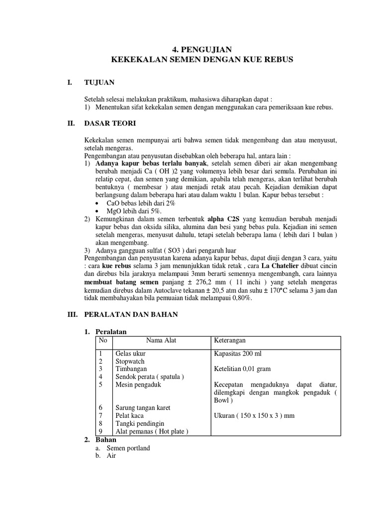 Uji Kekekalan Semen dengan Kue Rebus | PDF