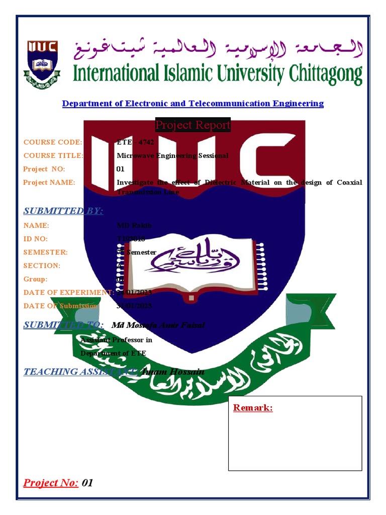 Microwave Project Report Pdf Coaxial Cable Waveguide