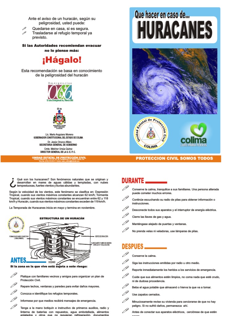 Diptico Huracan P | PDF | Ciclones tropicales | Vórtices