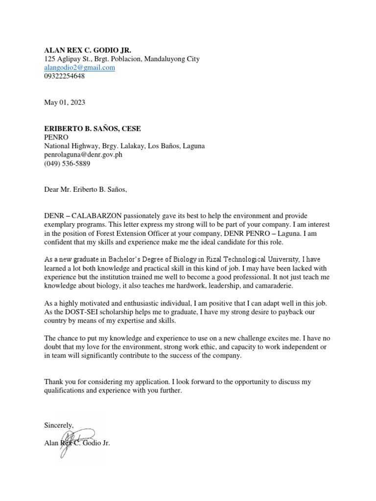 Application Letter | PDF