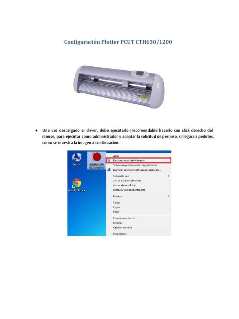 Manual Ploter PCUT CT - Configuración de Driver | PDF