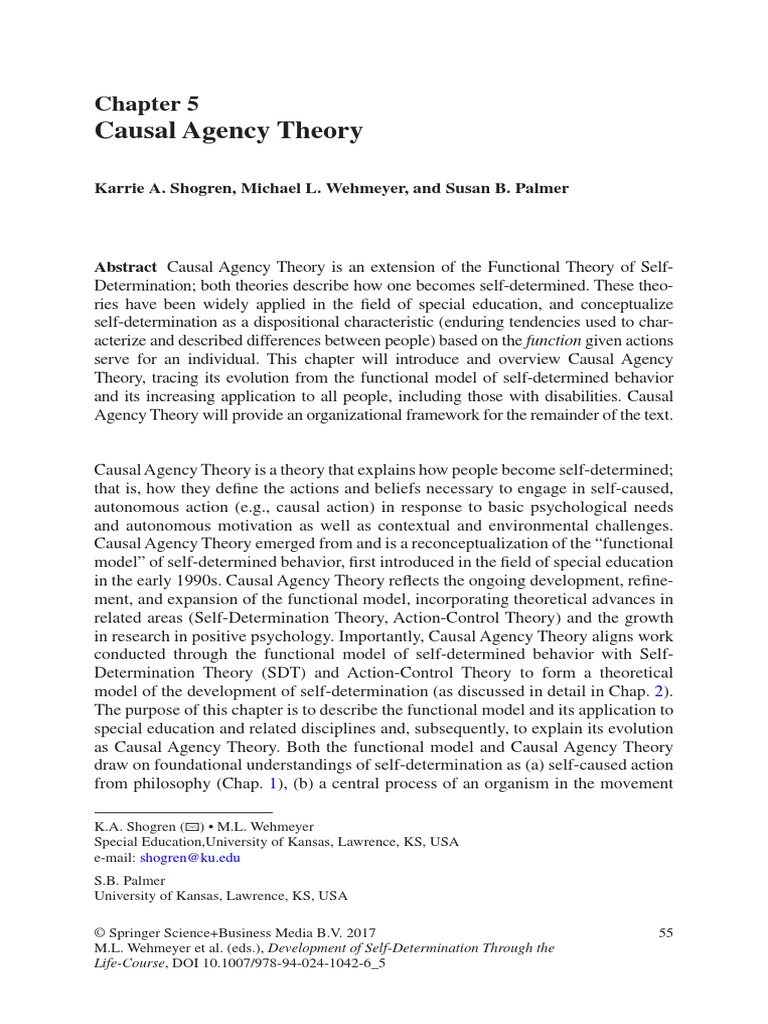 Teoria Da Agência Causal Shogren Et Al.. (2017) - Causal Agency Theory ...