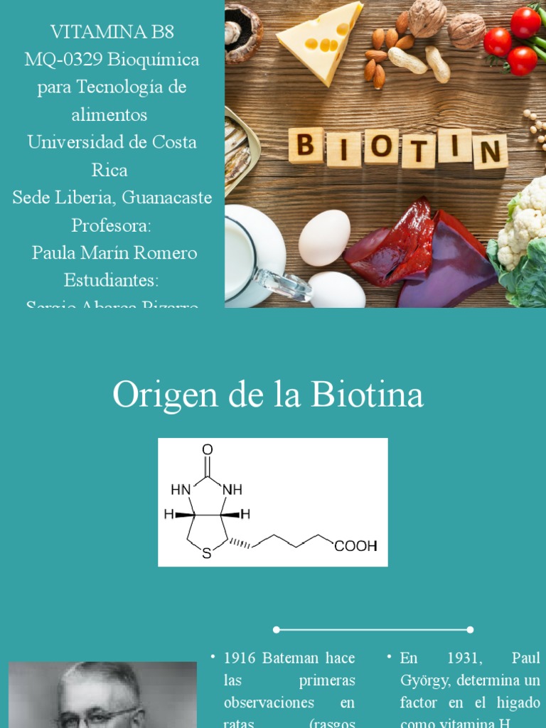 Vitamina B8 (Biotina) | PDF | Biofísica Molecular | Biología estructural