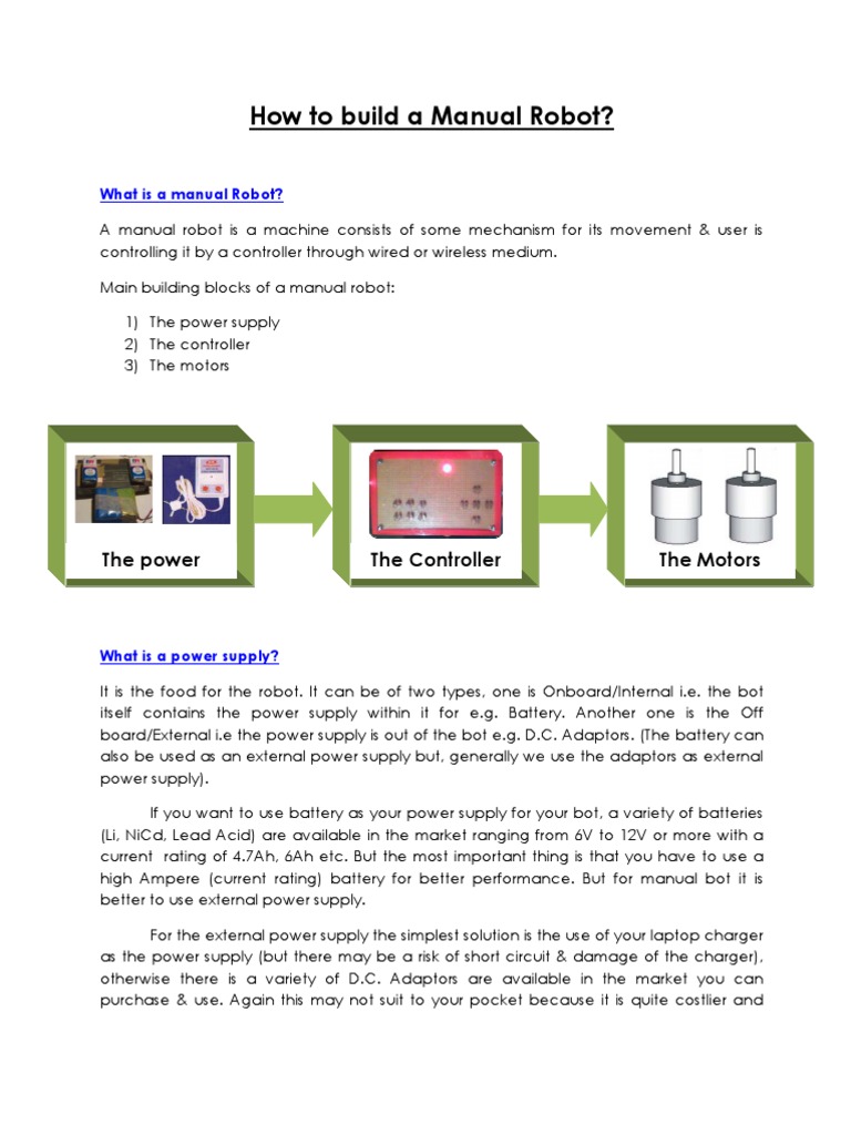 How To Build A Manual Robot | PDF | Rectifier | Power Electronics