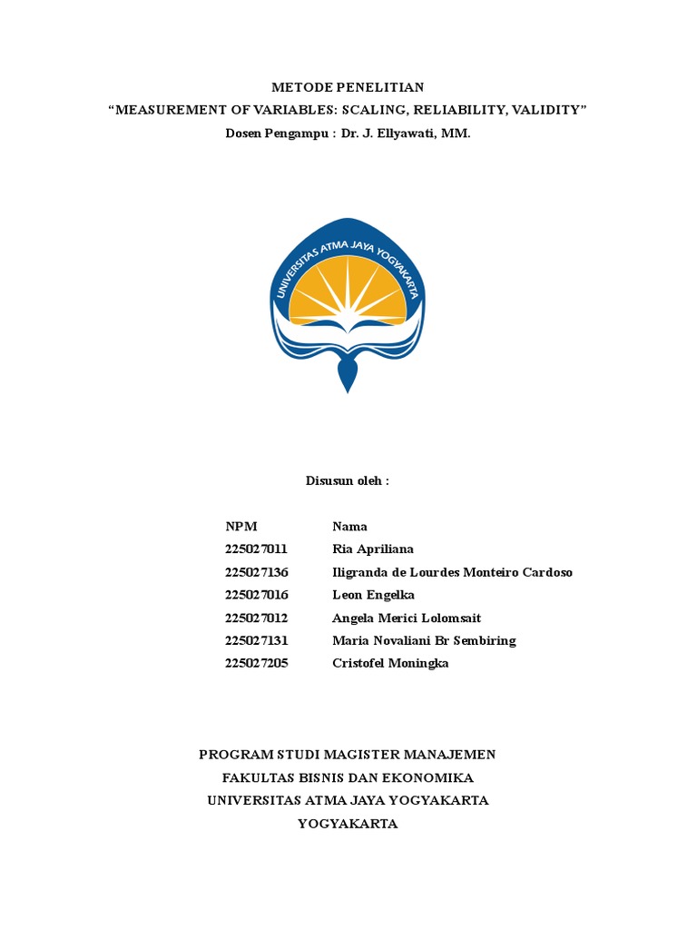Kel.2-Summary Ch. 12 Measurement of Variables - Scaling, Reliability, Validity | PDF