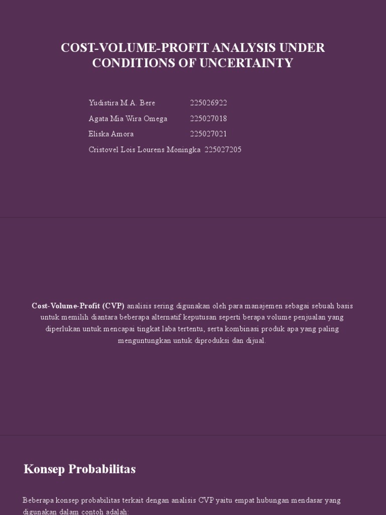 Cristofel Moningka - CVP Analysis | PDF