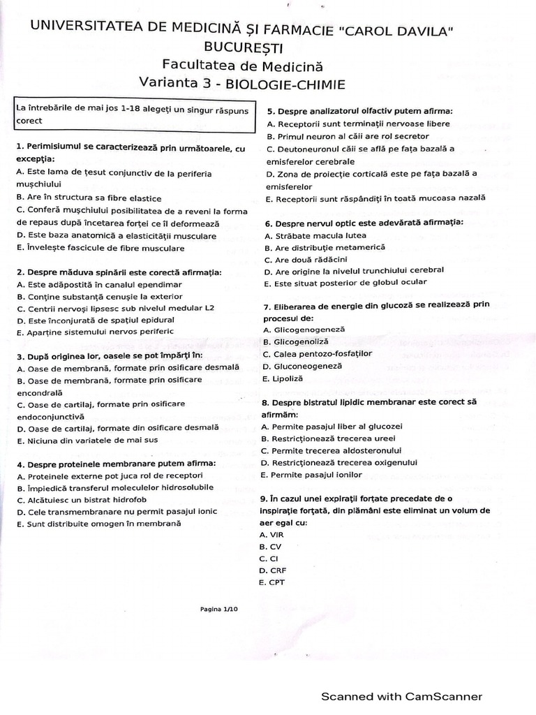 Simulare MG 2022 Varianta 3 | PDF