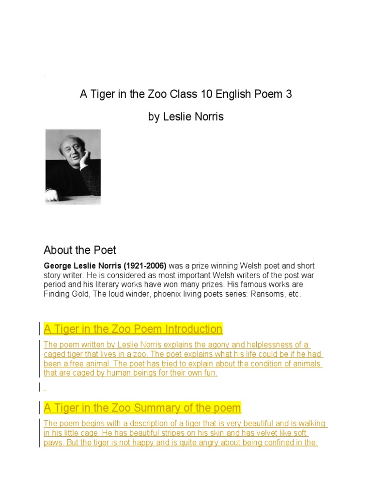 TIGER Poetic Device | PDF | Rhyme | Tiger